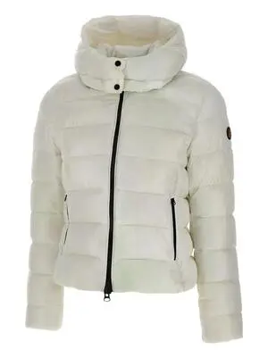 SAVE THE DUCK Horizontal-quilted Hooded Puffer Jacket - Neutrals