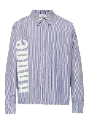 Rhude Stripe-pattern Logo-print Shirt - Blue