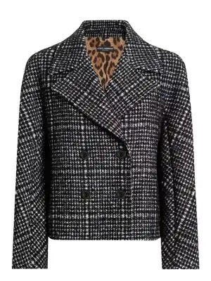 Dolce & Gabbana Check-pattern Double-breasted Jacket - Grey