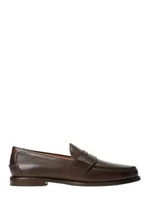 Ralph Lauren Penny-strap Leather Loafers - Brown
