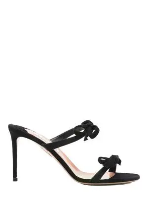 AQUAZZURA 100mm Soave Bow-embellished Stiletto Sandals - Black