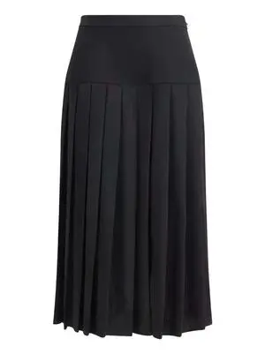 Alessandra Rich Pleated Midi Skirt - Black