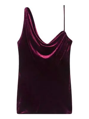 Dries Van Noten Cowl-neck Velvet Top - Purple