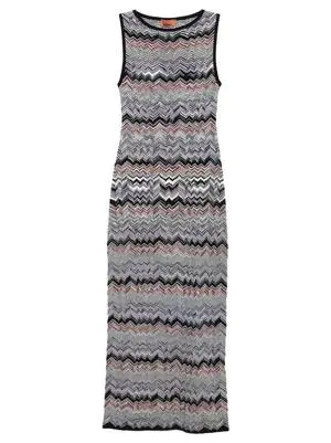 Missoni Zigzag-pattern Midi Dress - Black