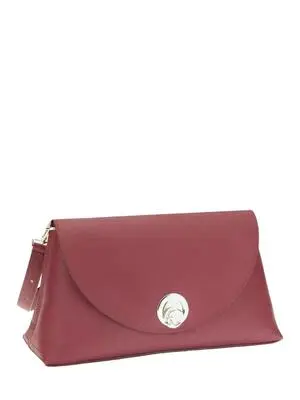 COCCINELLE Nikla Calf-leather Shoulder Bag With Circular Clasp - Red