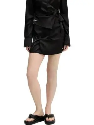 Karl Lagerfeld Wrap-effect Mini Skirt - Black