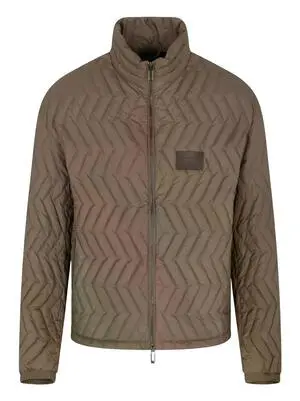 Emporio Armani Chevron-quilted Down Jacket - Neutrals