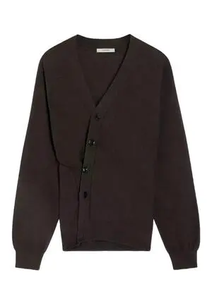 LEMAIRE V-Neck Button Cardigan Brown