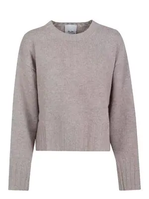 ALLUDE Ribbed-Trim Cashmere Sweater