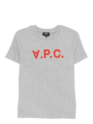 A.p.c. Logo-print Cotton T-shirt - Grey