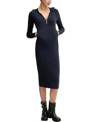 G-star Raw Hooded Zip-front Midi Dress - Blue