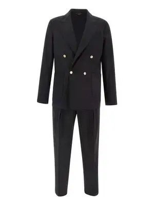 BRIGLIA 1949 Double-breasted Peak-lapel Suit - Black
