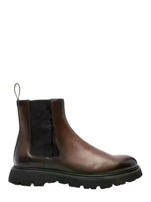DOUCAL'S 40mm Elastic-panel Leather Chelsea Boots - Brown