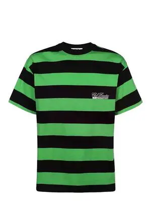 MSGM Striped-pattern Cotton T-shirt - Green