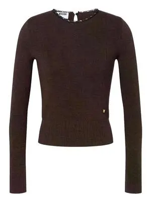 Moschino Lace-trimmed Wool Sweater - Brown