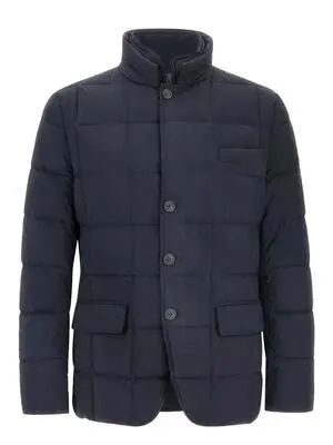 FAY Double Front Buttoned Down Jacket - Blue