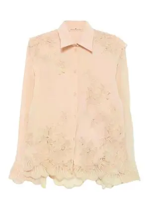 Ermanno Scervino Floral Lace-embellished Shirt - Neutrals