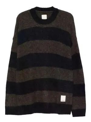 Emporio Armani Striped Crew-neck Sweater - Brown