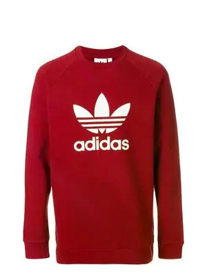 Adidas Trefoil Crew-neck Sweatshirt - Red