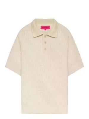 THE ELDER STATESMAN Textured Polo Shirt - Neutrals