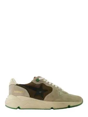 GOLDEN GOOSE Running Sole Logo-detail Calfskin Sneakers - Neutrals