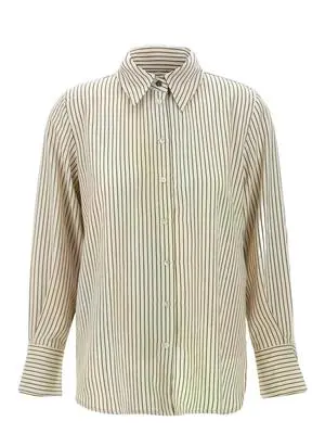 Marella Striped Long-sleeve Shirt - Neutrals
