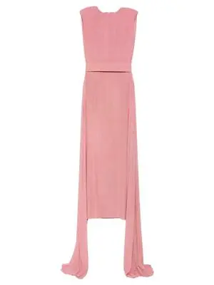 Solace London Tavia Pleated Belted Maxi Dress - Pink
