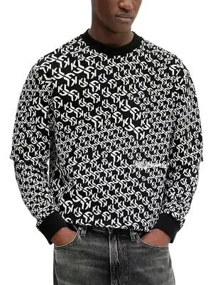 Karl Lagerfeld Logo-print Crew-neck Sweatshirt - Black