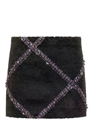 DES_PHEMMES Beaded-embellishment Mini Skirt - Black