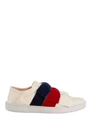 Gucci Ace Slip-on Sneakers With Bow Detailing - White