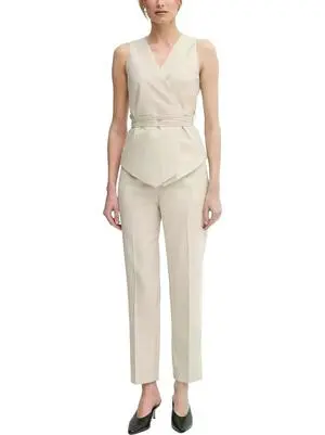 SANDRO FERRONE Wrap-effect Sleeveless Top - Neutrals
