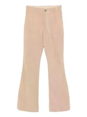 MAISON JEJIA Ribbed Flared Trousers - Neutrals