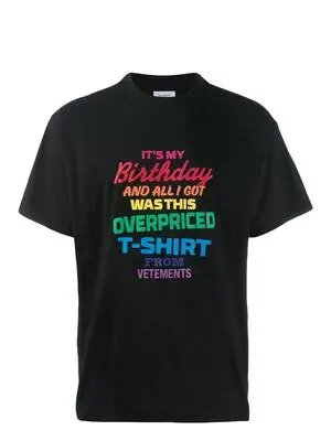 Vetements Rainbow Slogan T-shirt - Black