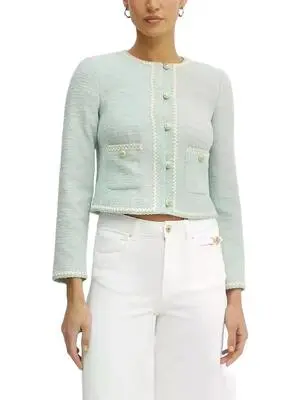 Luisa Spagnoli Tweed Embellished Jacket - Green