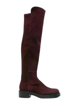 STUART WEITZMAN 40mm Suede Knee-High Boots Red