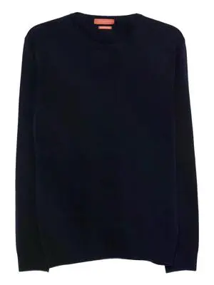 DANIELE FIESOLI Round-neck Merino-cashmere Blend Sweater - Blue