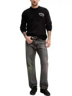 Dickies Embroidered Logo Crew-neck Sweater - Black