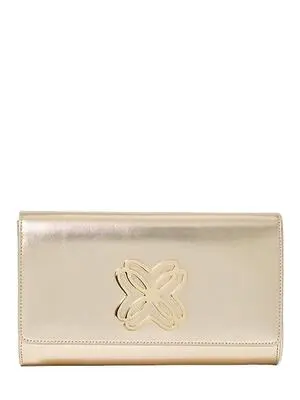 Lilly Pulitzer® Leather Logo Clutch - Gold Metallic