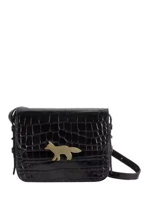 MAISON KITSUNÉ Fox-Head Embossed Leather Crossbody Bag