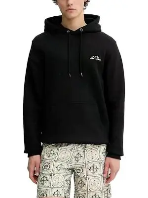 LES DEUX Embroidered Hoodie - Black