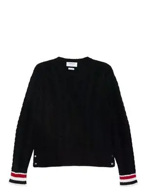 Thom Browne Aran-knit Wool Sweater - Blue