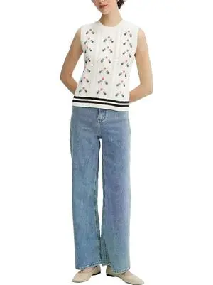 Paul Smith Cable-knit Vest With Pom-pom Embellishments - White