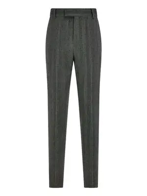 FERRAGAMO Herringbone Trousers - Grey