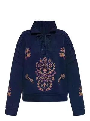 Etro Embroidered Wool Sweater - B0065 Blue