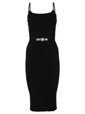 Elisabetta Franchi Belted Knit Midi Dress - Black