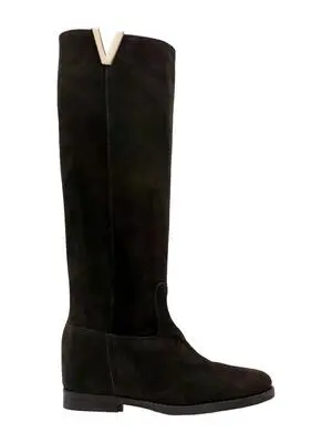 JULIE DEE Knee-high Suede Boots - Brown