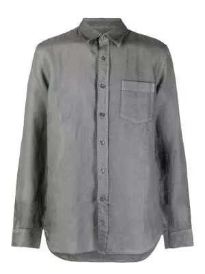 120% Lino Button-up Linen Shirt - Grey