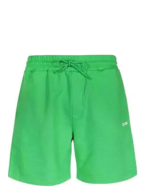 MSGM Elasticated-waistband Logo Shorts - Green