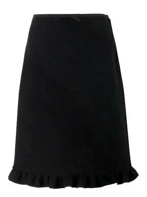 Valentino Garavani Tweed Skirt With Ruffled Hem - Black