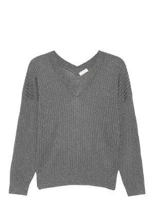 Liu Jo Metallic Effect Ribbed Sweater - Grigio